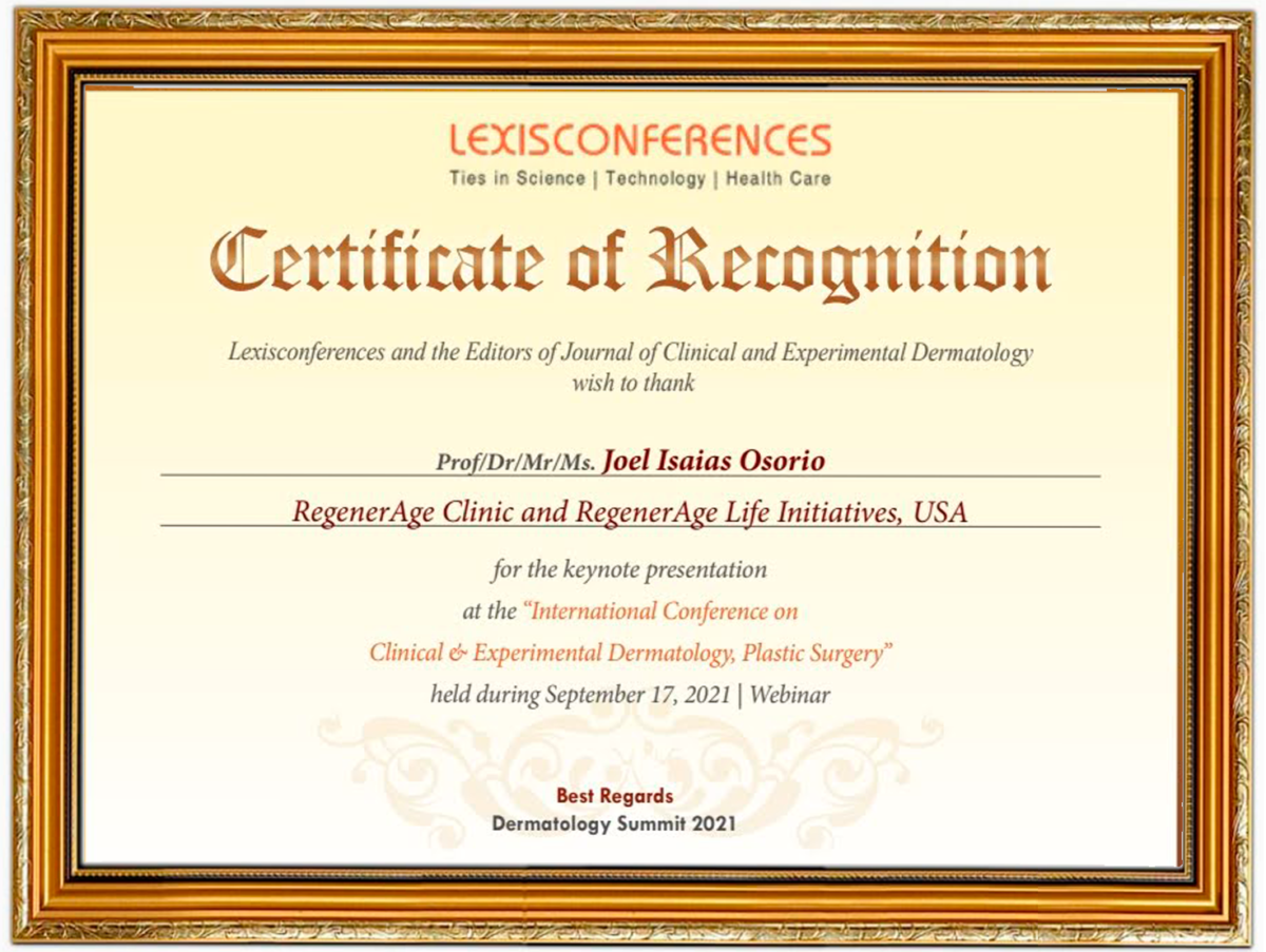 Dr. Joel I. Osorio. MD, MS, ABAARM, FAARM, FSCM – RegenerAge® Elite Clinic