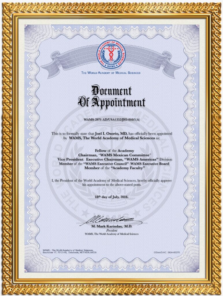 Dr. Joel I. Osorio. MD, MS, ABAARM, FAARM, FSCM – RegenerAge® Elite Clinic
